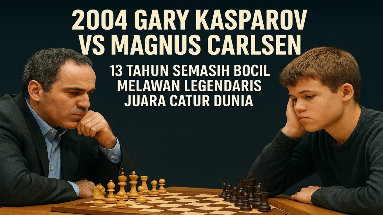 (2004) GARY KASPAROV VS MAGNUS CARLSEN 13 Tahun Semasih Bocil Melawan ...
