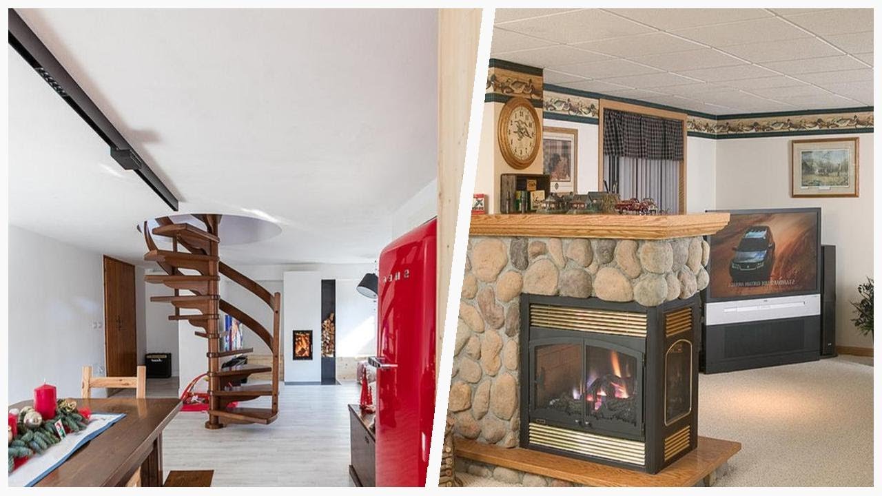 75 Eclectic Basement With A Standard Fireplace Design Ideas You'll Love ...