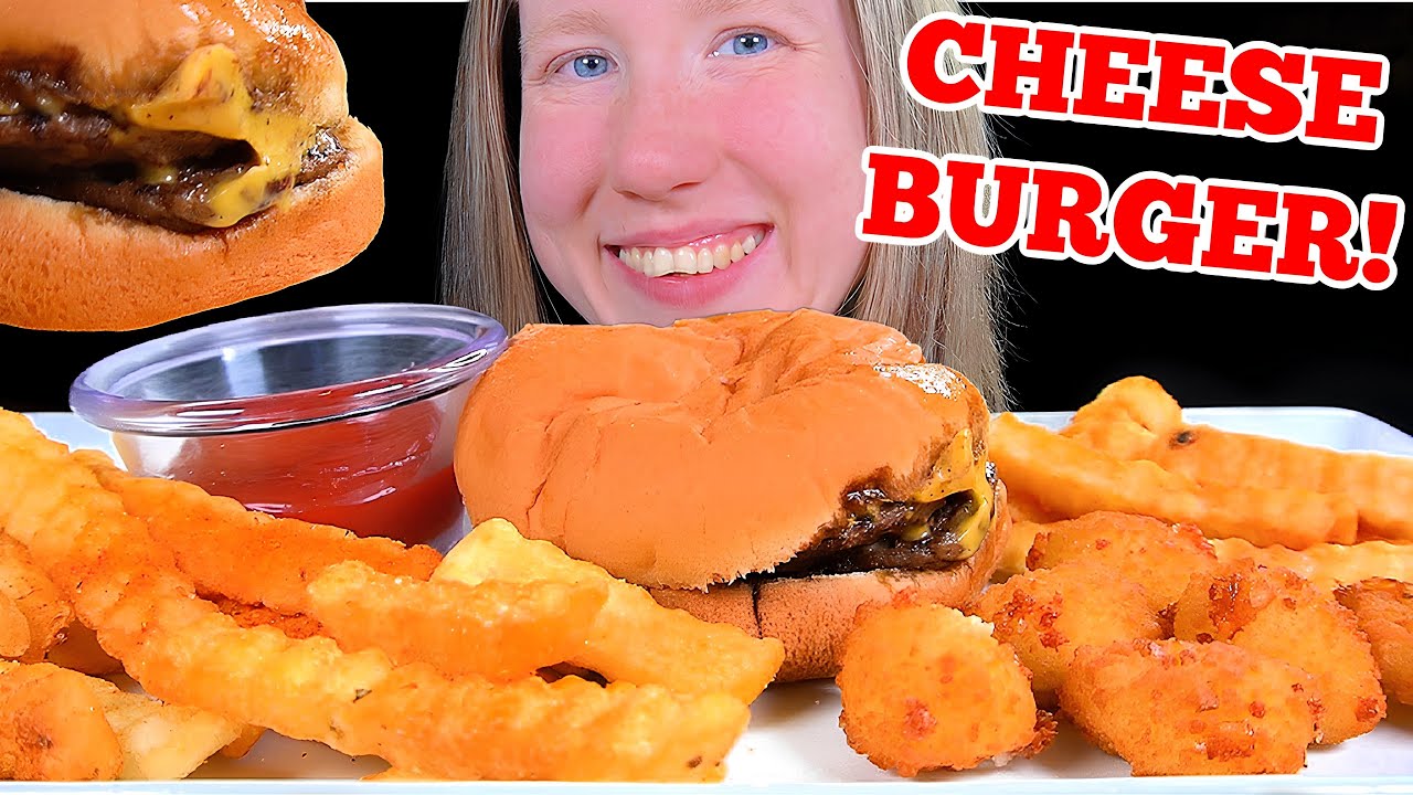 ASMR DOUBLE CHEESEBURGER MUKBANG EATING SOUNDS (WHISPERING) - YouTube