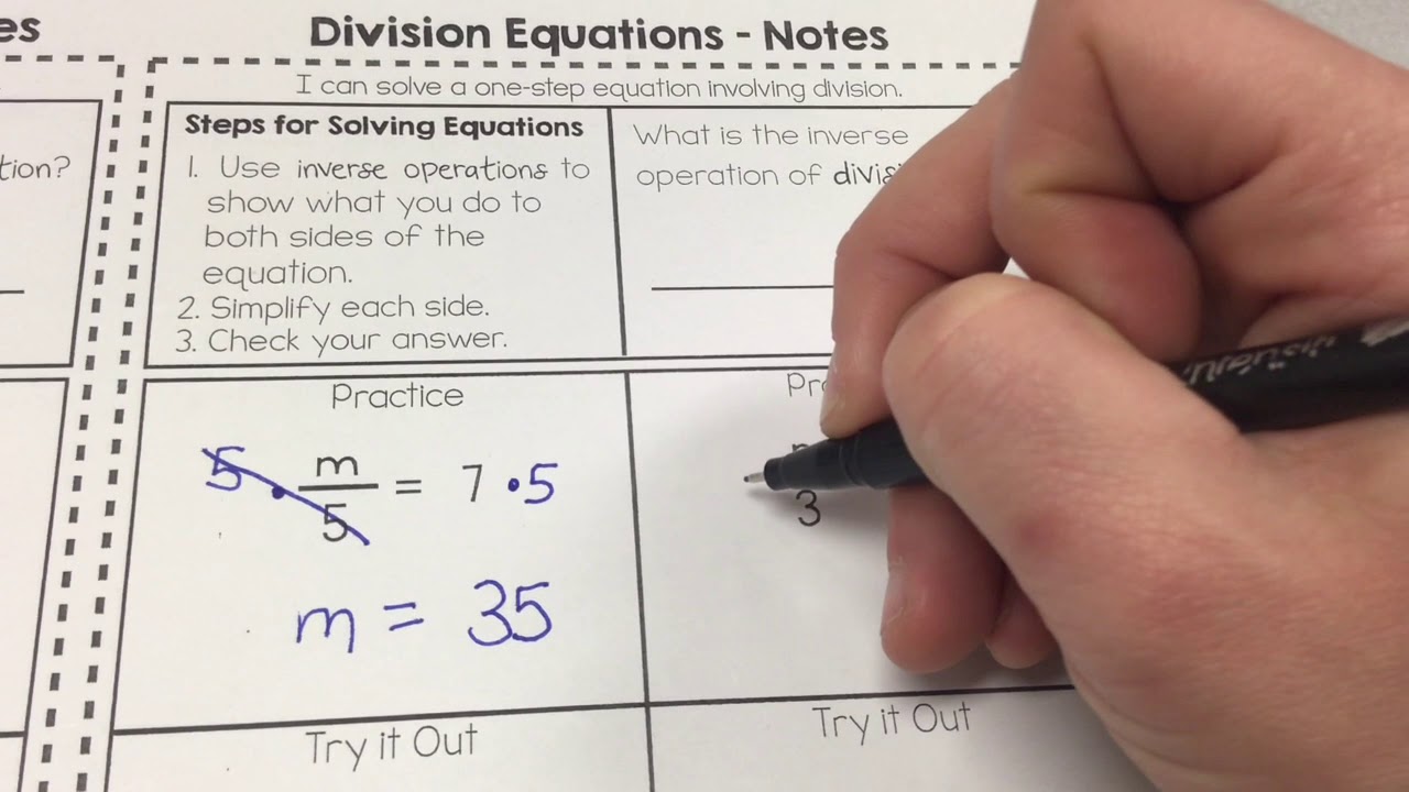 Division equations - YouTube