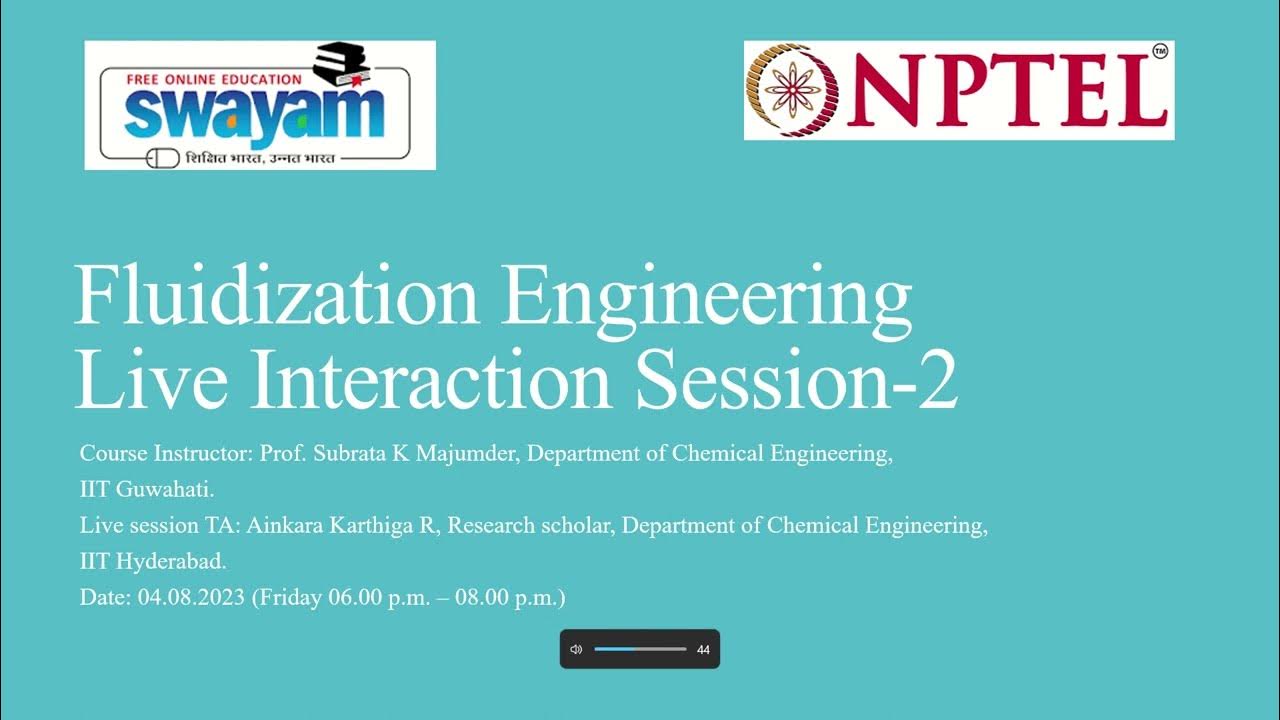 NPTEL-Fluidization Engineering July 2023 Problem solving session-Week 2 - YouTube