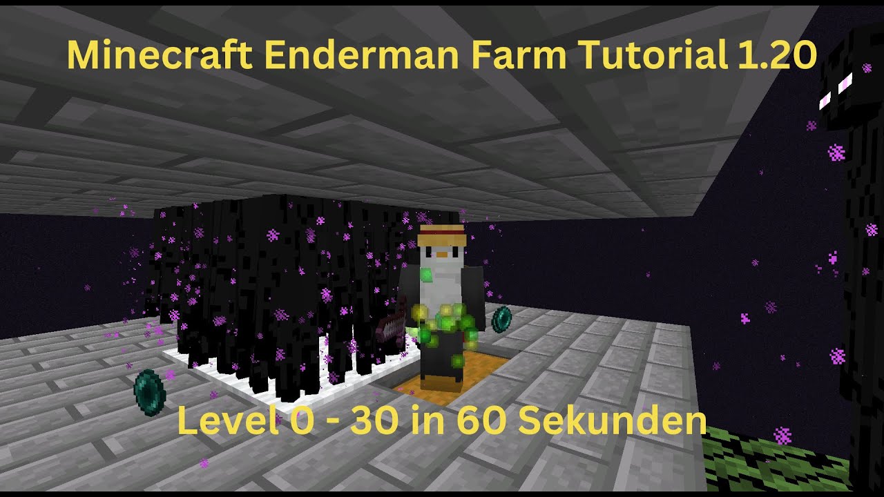 Minecraft Enderman Farm Tutorial 1.20 Level 0 - 30 in 60 Sekunden - YouTube