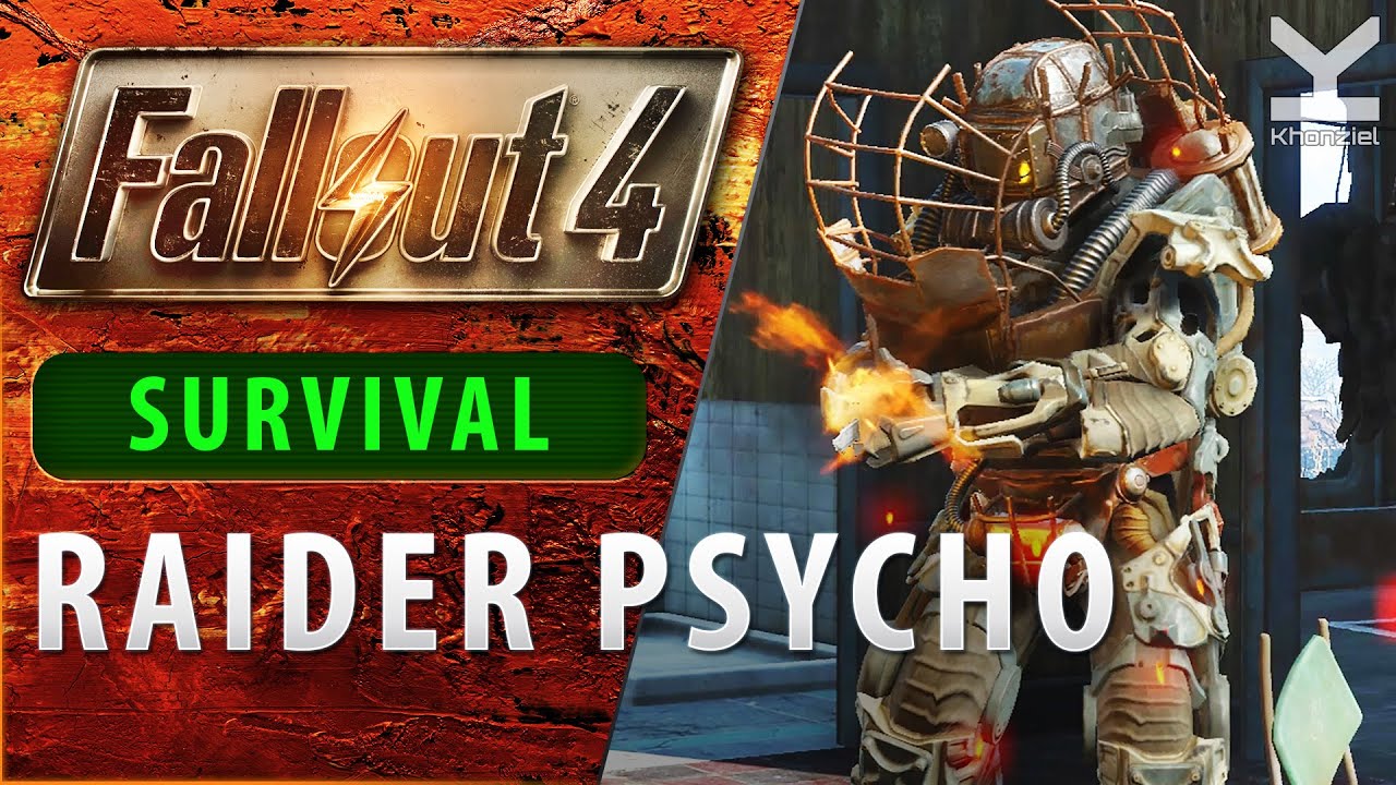 Fallout 4 - Raider Psycho - SURVIVAL - YouTube