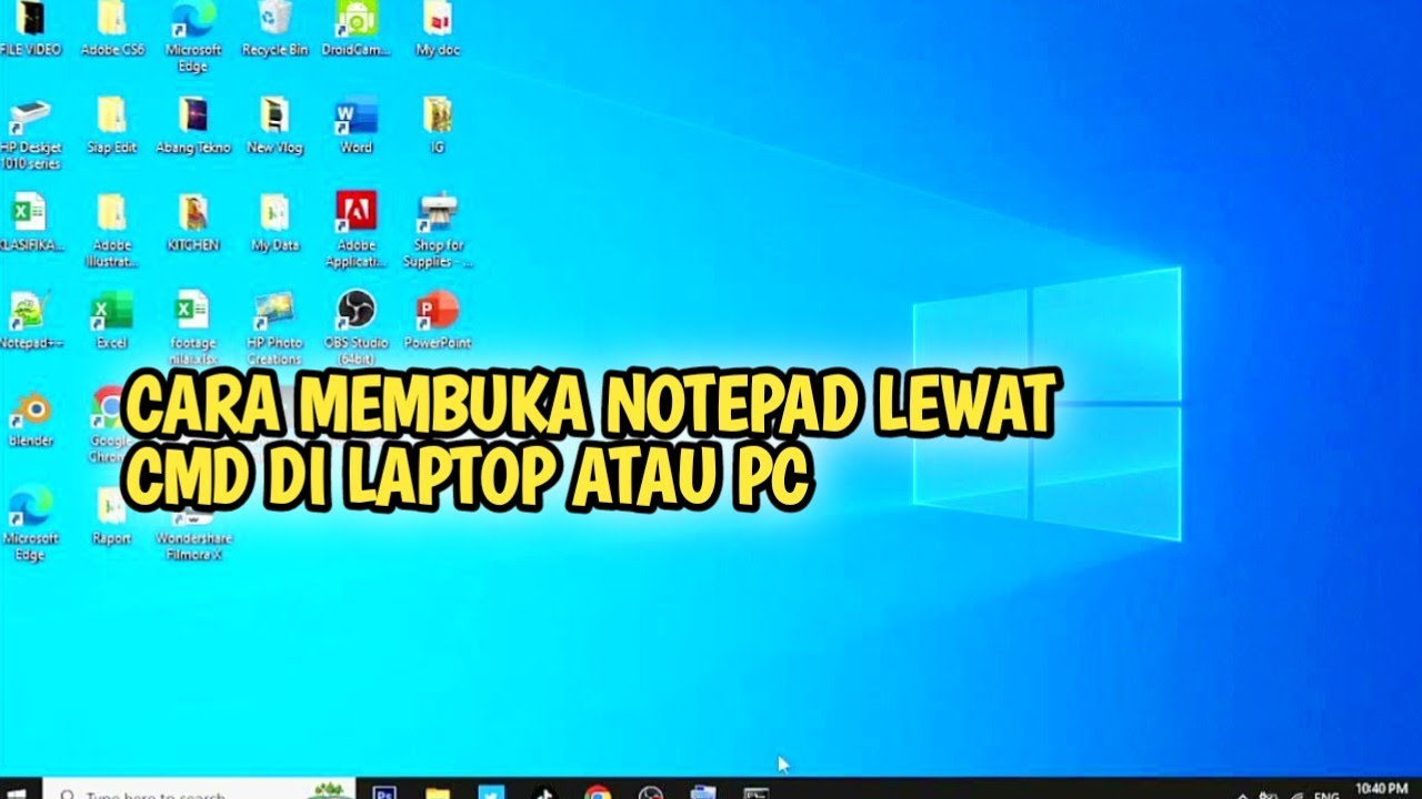 CARA MEMBUKA NOTEPAD LEWAT CMD DI KOMPUTER - YouTube