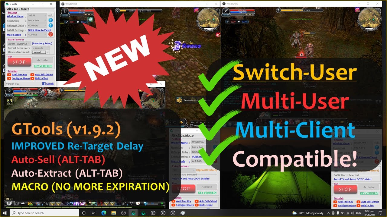 💯 NEW | Multi Client Switch User | GTools FREE CABAL MACRO ALT-TAB ...