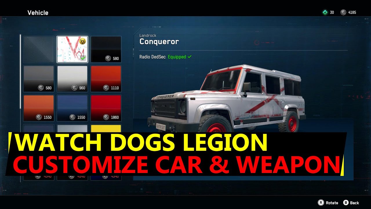Watch Dogs Legion Customize Car & Weapon - How to Apply Skins & Paint ...