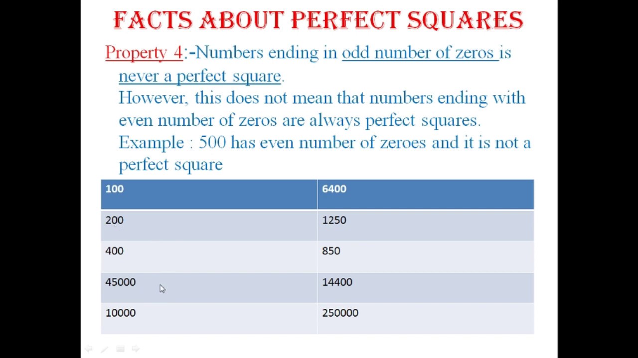 8th class ch-1(squares and square roots)lecture-2 - YouTube