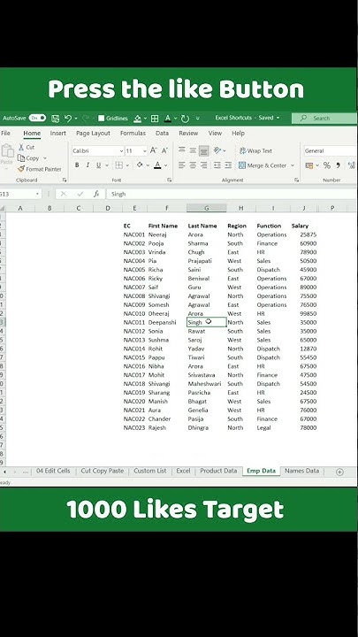 How To Convert Raw Data Into Table | Excel Magical shortcut #shorts ...