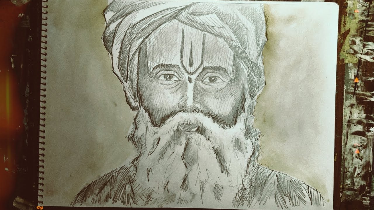 How to draw a Indian old man | Easy old man drawing | Beautiful drawing ...