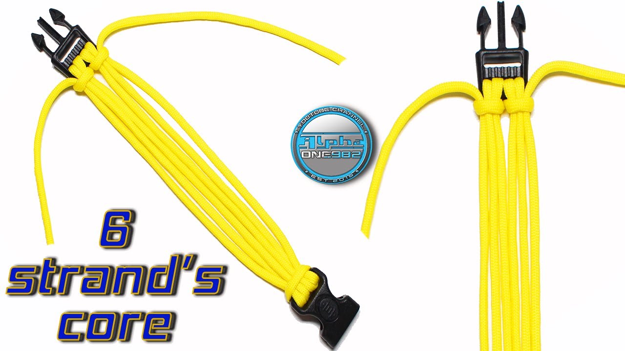 How to Tie an Awesome 6 Strand's Paracord Bracelet Core - YouTube