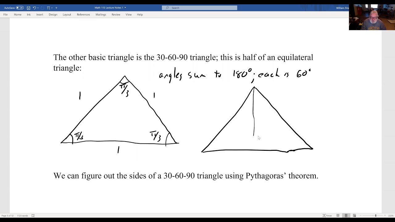 Math 113 Lecture 1b Triangles - YouTube