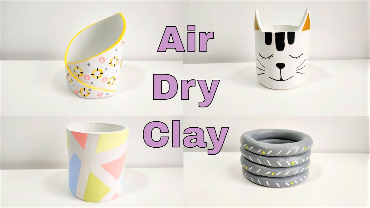 Air dry clay | Making air dry clay pots | Pots out of air dry clay ...