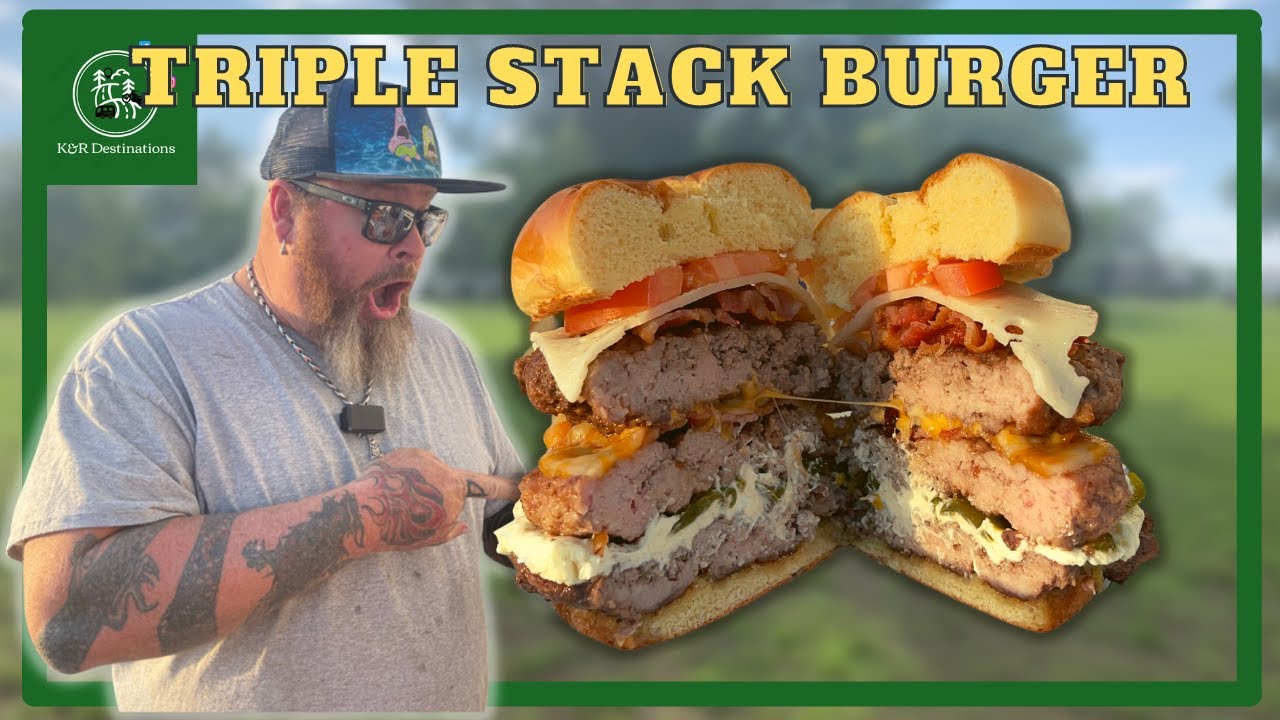 ULTIMATE TRIPLE STACK BURGER | BACON JALAPENO TRIPLE STACK BURGER - YouTube