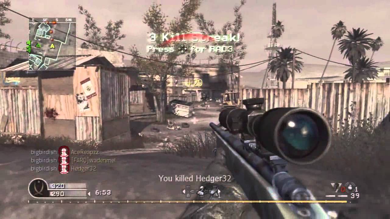 Quick Scope Quad Head Shot Feed, Cod 4 - YouTube