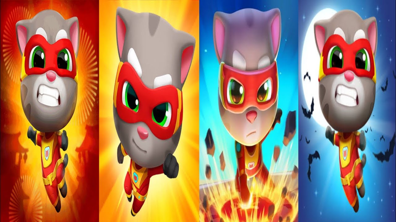 Talking Tom Hero Dash New York vs Venice Beach vs Egypt vs Snow Ride ...