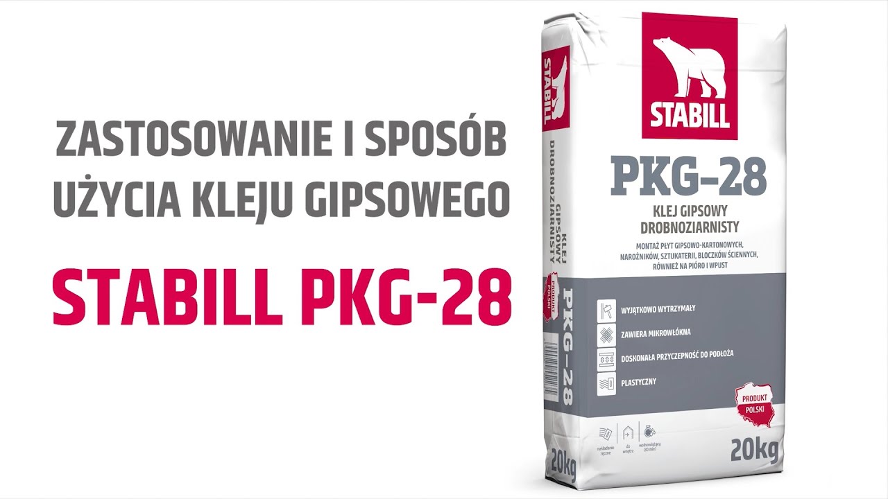 Klej gipsowy STABILL PKG-28 - zastosowanie i sposób użycia - YouTube