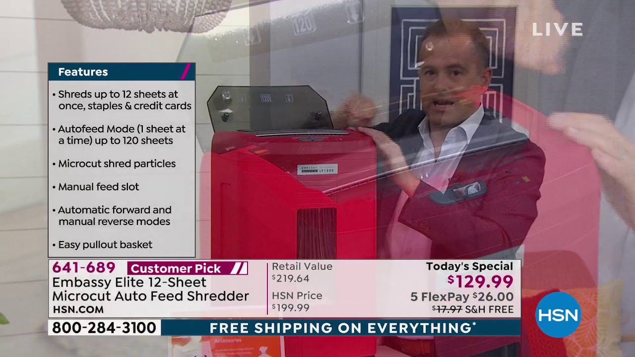 Embassy Elite 12Sheet Microcut Shredder w/120Sheet Auto ... - YouTube
