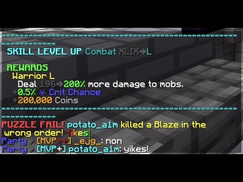 combat 50 via blaze puzzle fail (hypixel skyblock) - YouTube