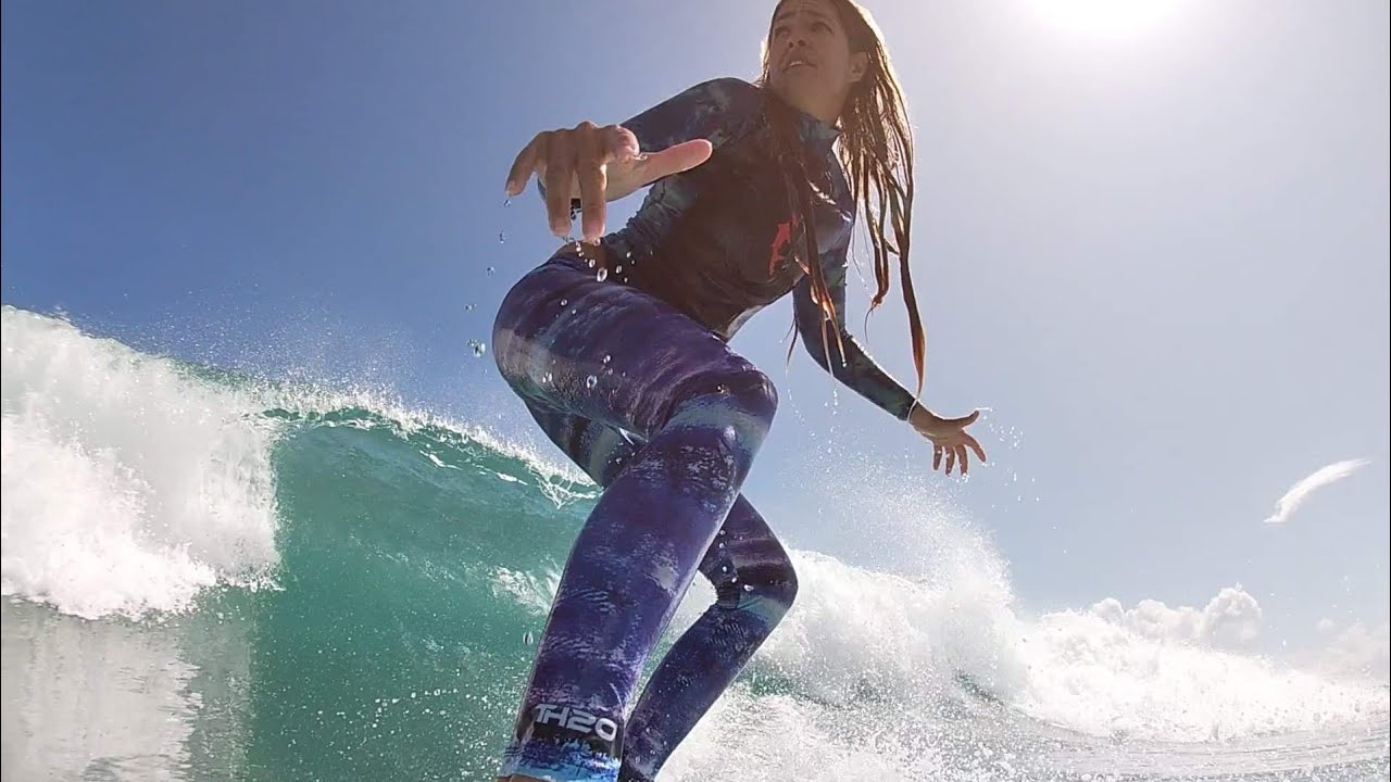 Surfing with my sister Playa Paunch. - YouTube