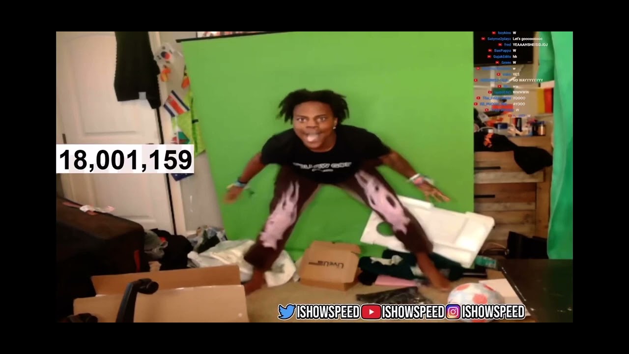 ishowspeed leaps into camera - YouTube