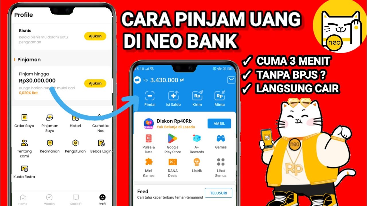 Cara Pinjam di Neo Bank - Pinjam Uang di Bank Neo Tanpa BPJS - YouTube