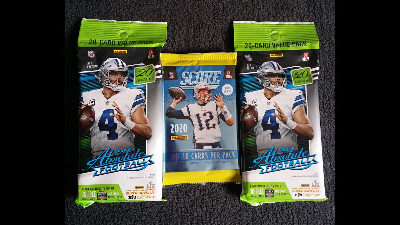 2 Panini Absolute Football 2020 Fat Pack & 1 Panini Score Football Pack ...