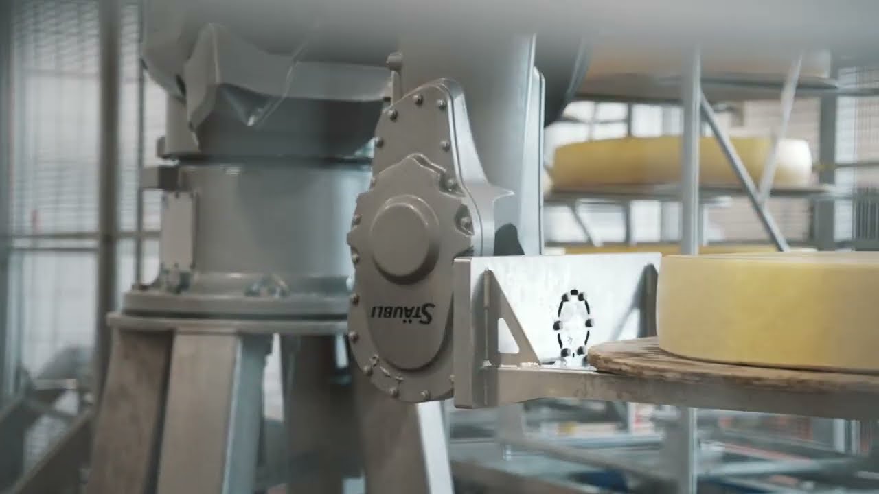 Fully automated cheese care system with robot, Allgäuer ...