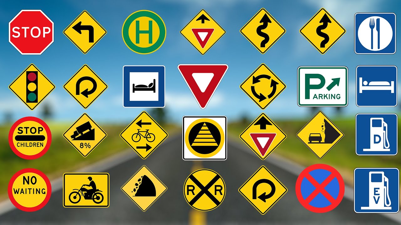 🚦 50 Important ROAD SIGNS That You Need To Know When Driving! 🛑 - YouTube