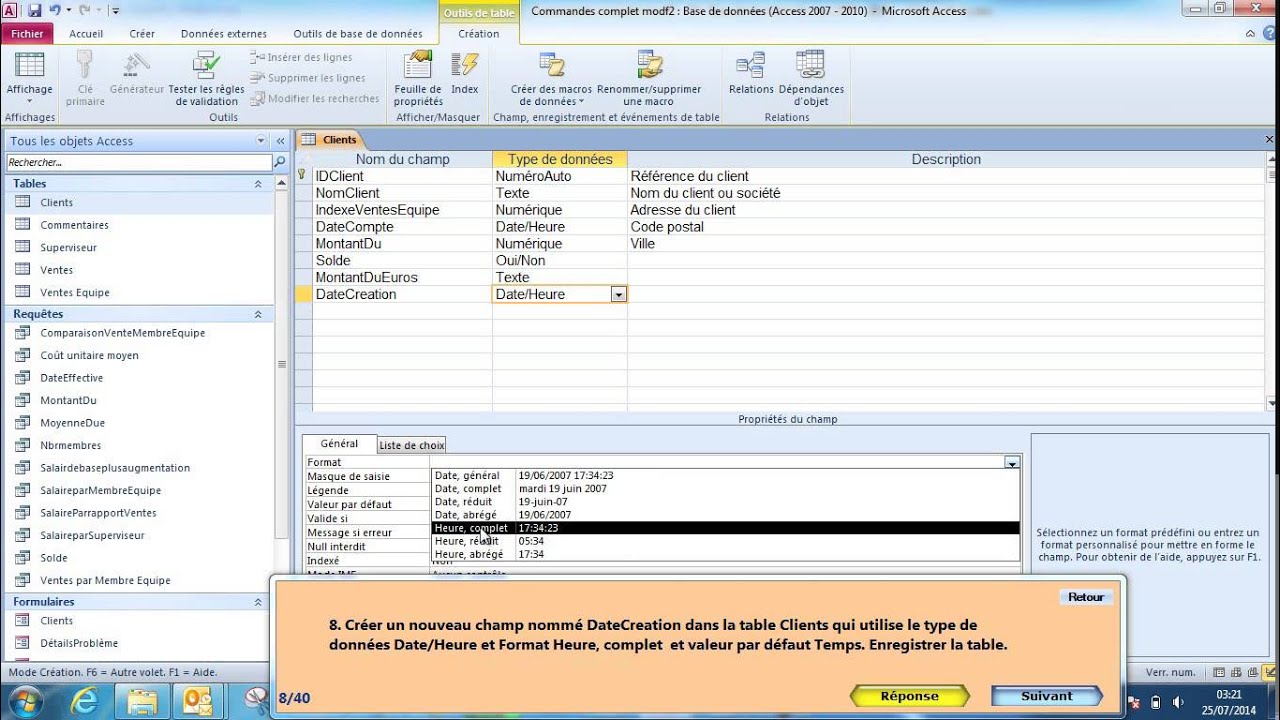Examens MOS ACCESS 2010 Question 8 - YouTube