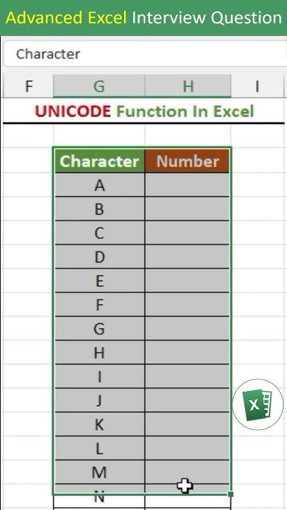 Unicode Function In Excel Unicode Formula In Excel Excel Interview Questions Excel Tips