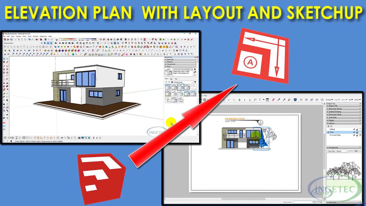 Elevation plan with SketchUp and Layout - YouTube