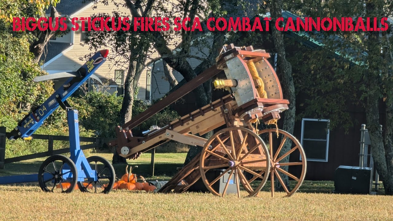 A Modern Recreation of a Roman Ballista firing SCA Combat Cannonballs ...