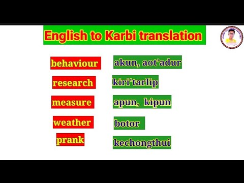 Karbi languages||English to Karbi translation. #karbi - YouTube