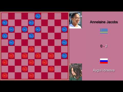 Aygul Idrisova (RUS) - Annelaine Jacobs (ARU). Women's World Draughts Championship. 2019.