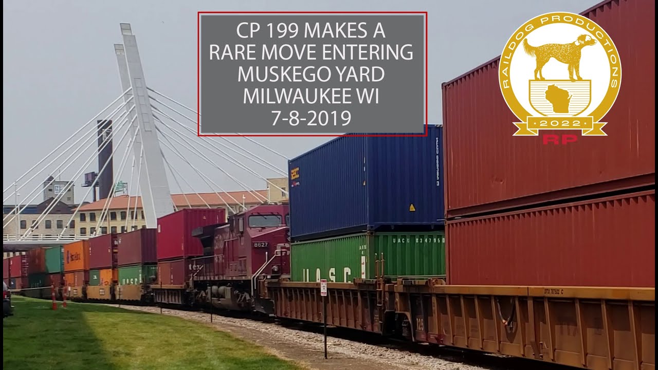 CP 199 Stack Train Rare Move Entering Muskego Yard Bypassing The Station in Milwaukee WI 7-8 ...