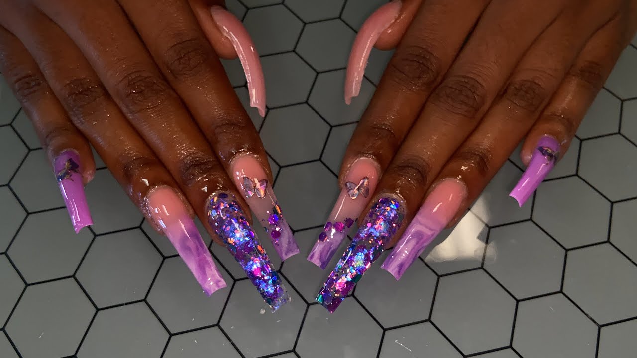 Freestyle Acrylic Nails| WATCH ME WORK - YouTube