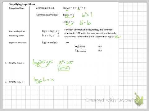 Simplifying Logs - YouTube