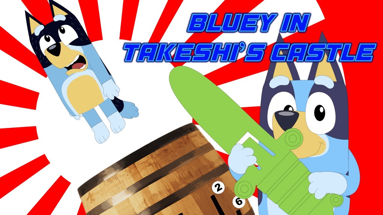 Bluey in Takeshi's Castle - Roll Out The Barrel - YouTube