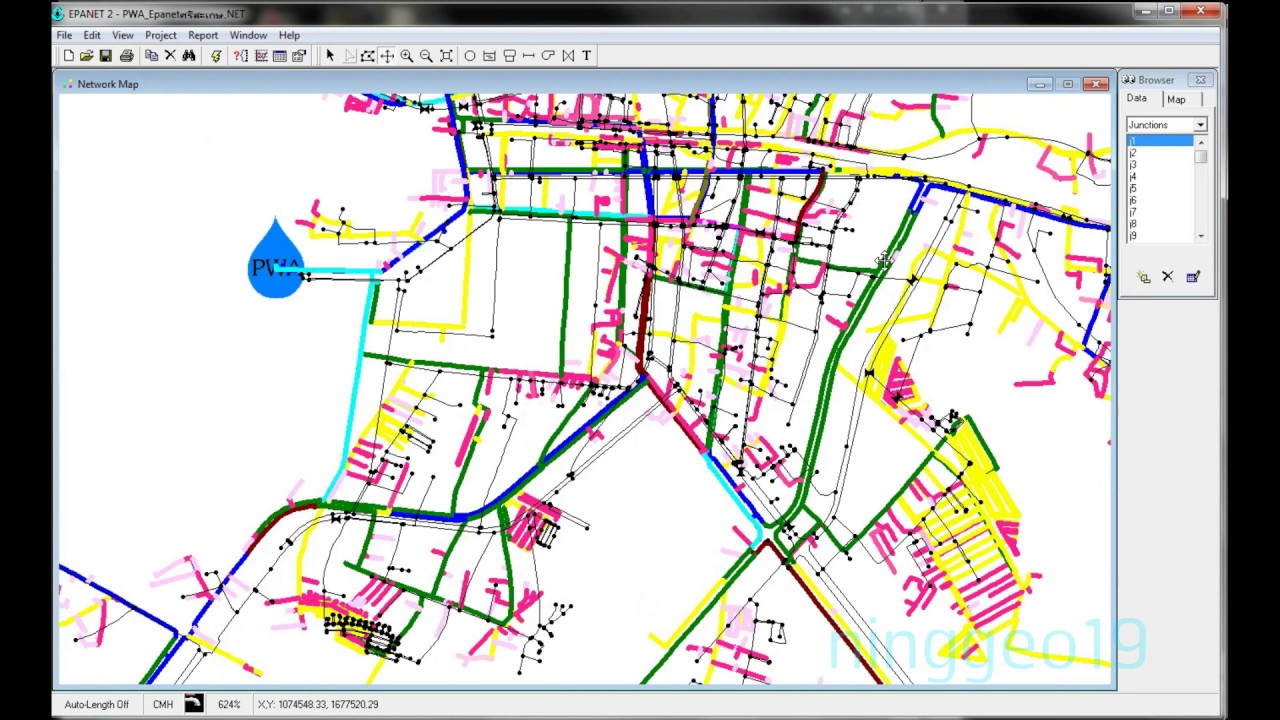 การทำภาพ Backdrop โปรแกรม EPANET จากข้อมูล GIS - YouTube