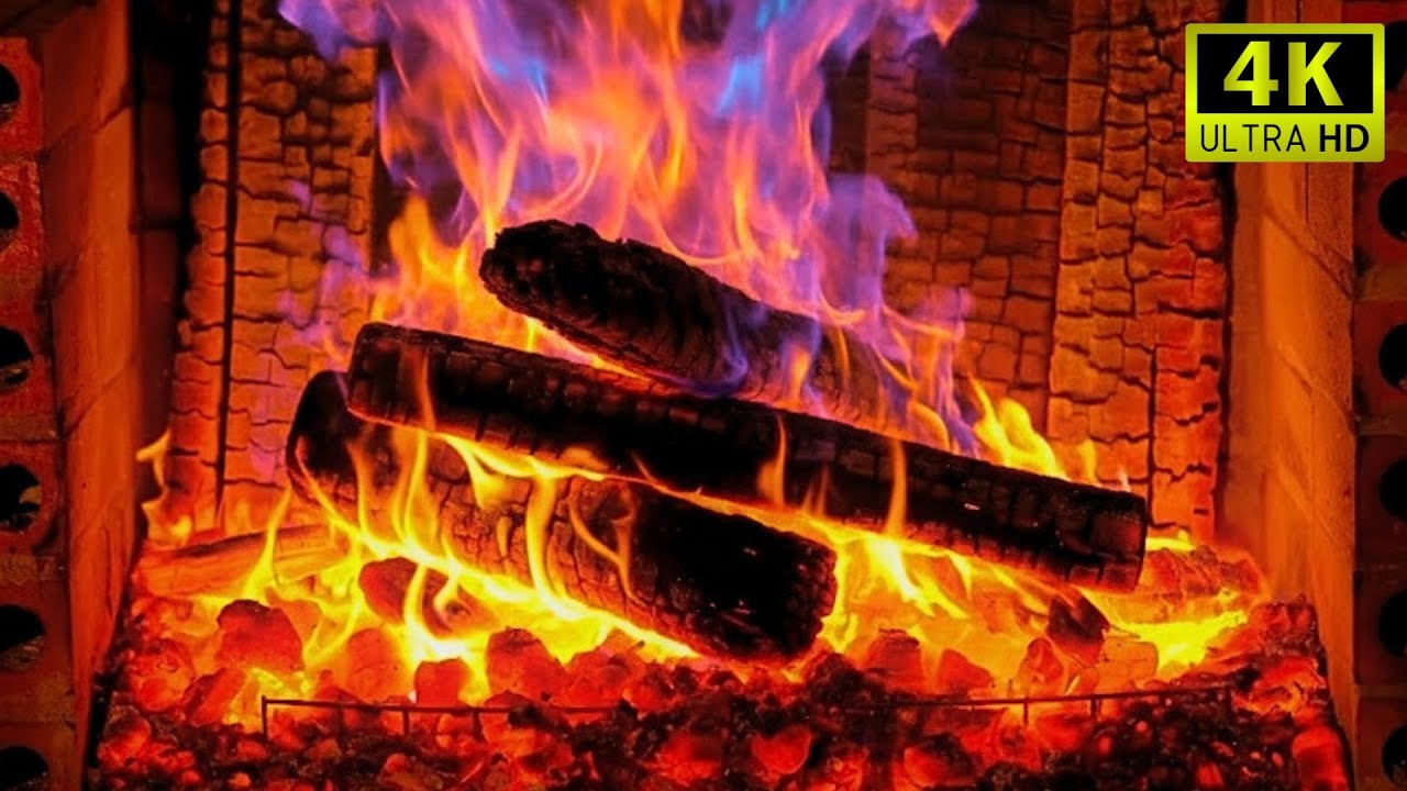 Colorful Flickering Fire With Cozy Crackling Sounds🔥 Relax & Fall ...