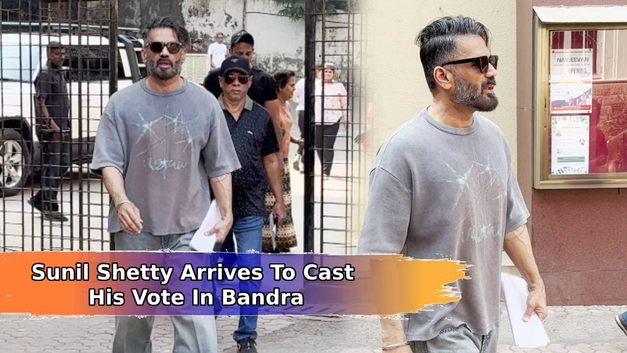 Sunil Shetty Arrives To Cast His Vote In Bandra - YouTube
