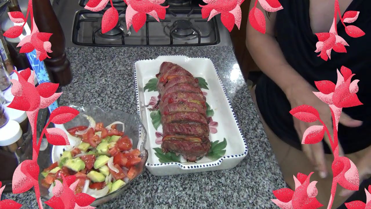 Fácil y sabroso peceto a la mostaza relleno / Low fat meat with mustard ...