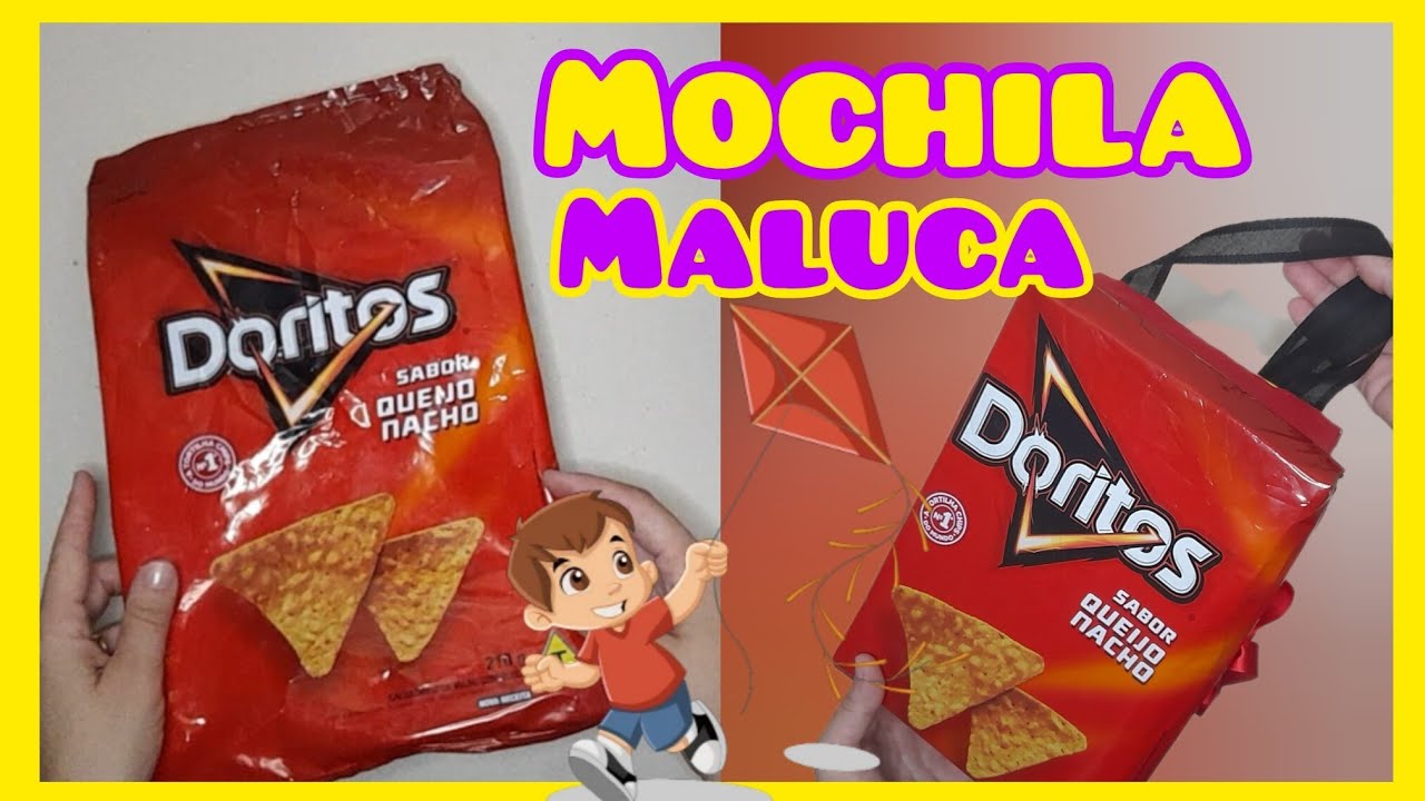 COMO FAZER MOCHILA MALUCA COM SAQUINHO DE SALGADINHO DORITOS - YouTube