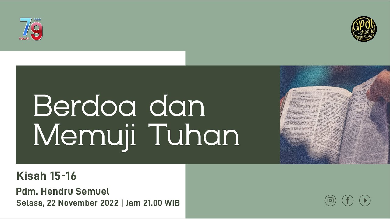 " Berdoa Dan Memuji Tuhan ' Renungan 79 Malam 22 November 2022 - YouTube