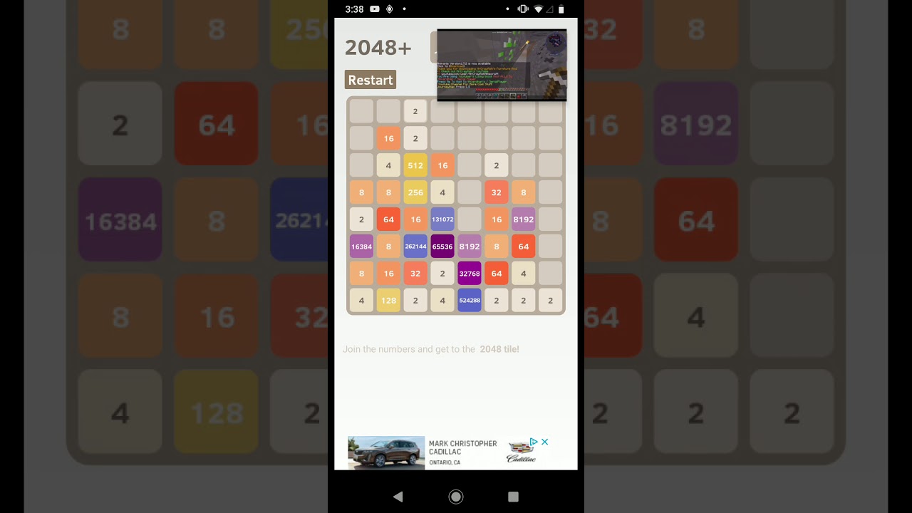 Hitting 1,048,576 Tile in 2048+ - YouTube