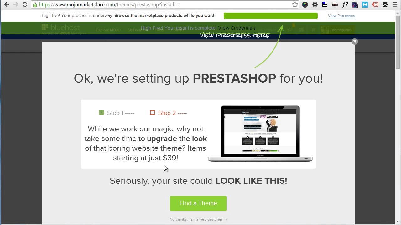 Demo: Installing Prestashop on Bluehost - YouTube