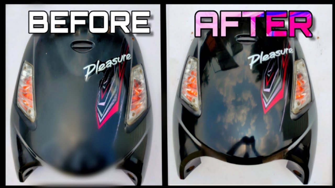HOW TO SHINE YOUR FADED PAINT OF YOUR BIKE AND SCOOTER || RUBBING AND ...