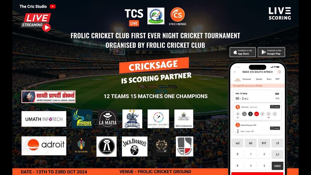 🛑 Live Telecast | Day 7 | Frolic Cricket Club First-Ever Night Cricket ...