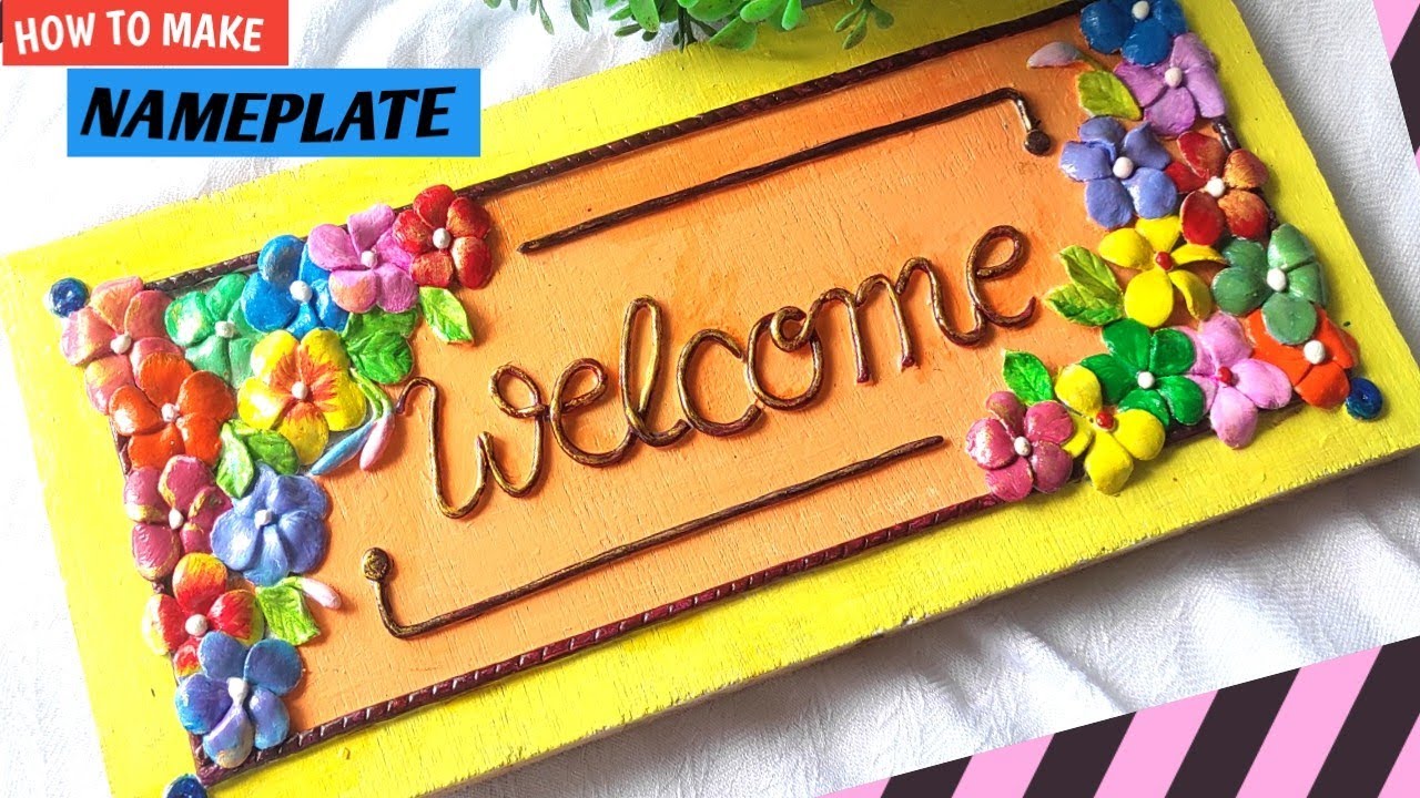 Easy wall decor | How to make beautiful nameplate at home | DIY ...