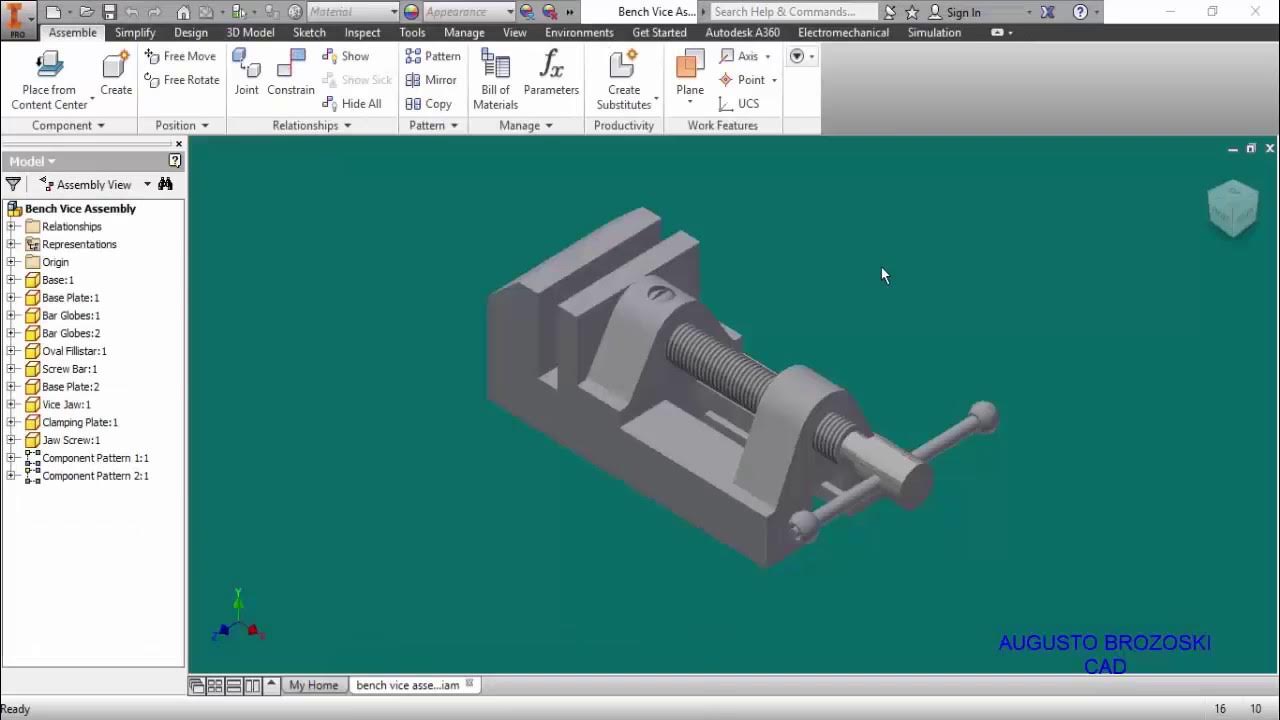 Autodesk Inventor Bench Vice Complete - YouTube